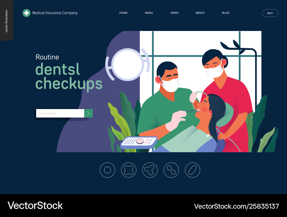 Medical insurance template - routine dental Vector Image