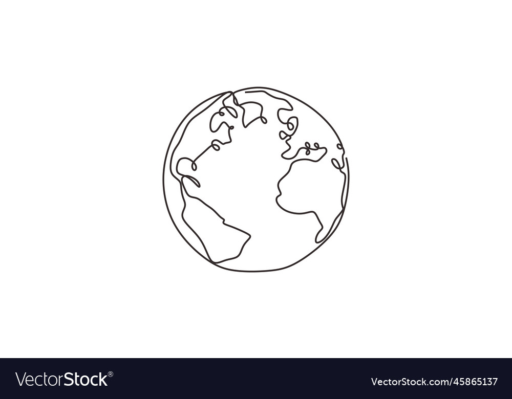 One line style world simple modern minimalism Vector Image