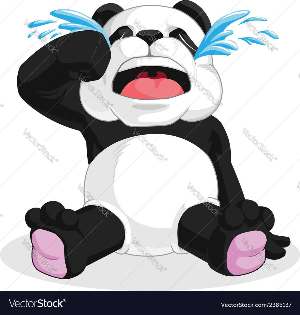 Panda crying Royalty Free Vector Image - VectorStock
