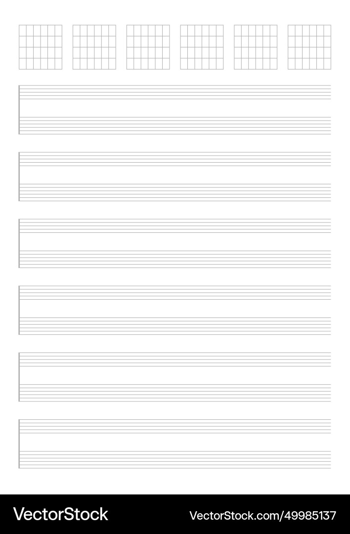 Paper music score line empty page Royalty Free Vector Image