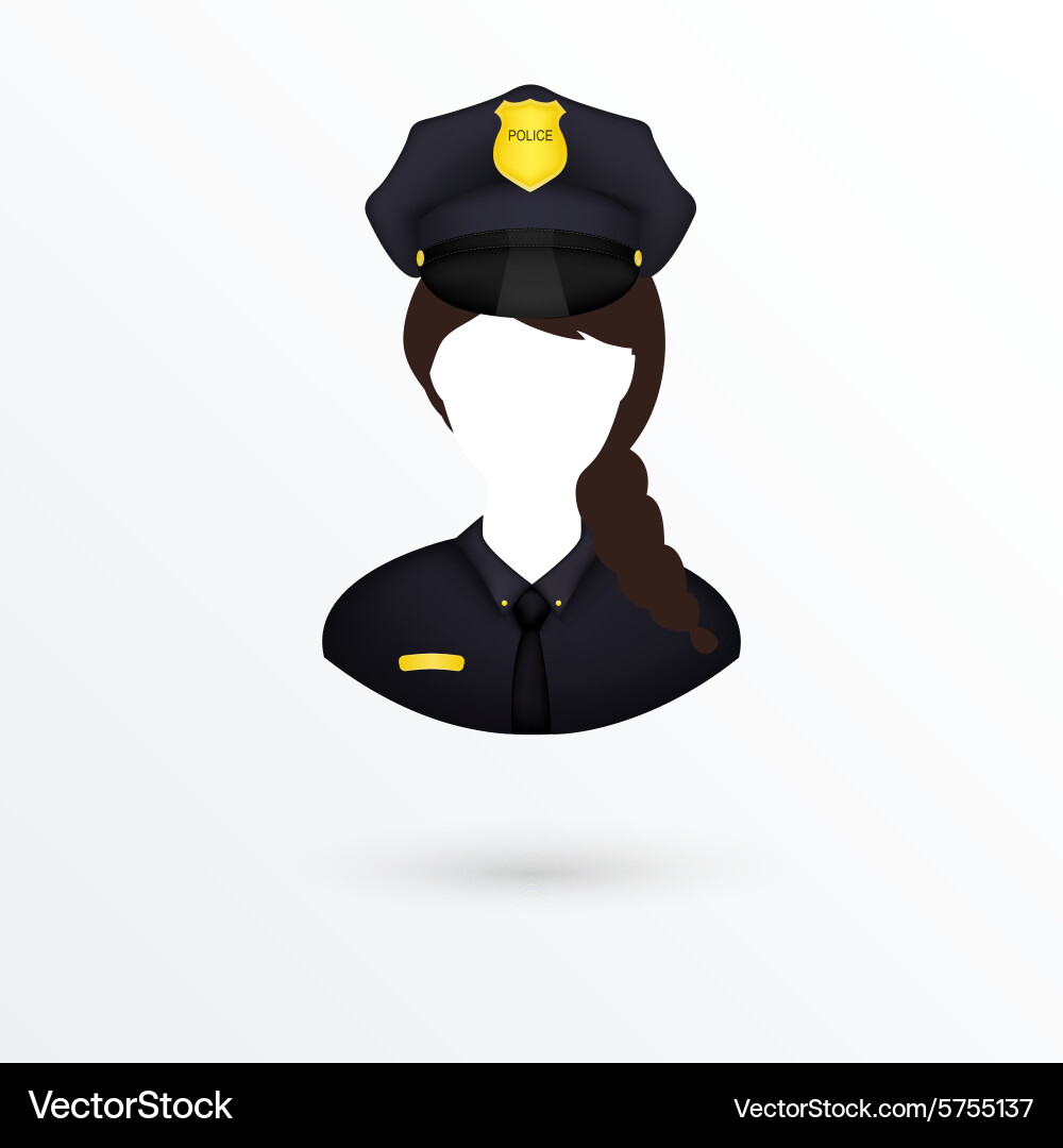 Policewoman icon isolated on white Royalty Free Vector Image