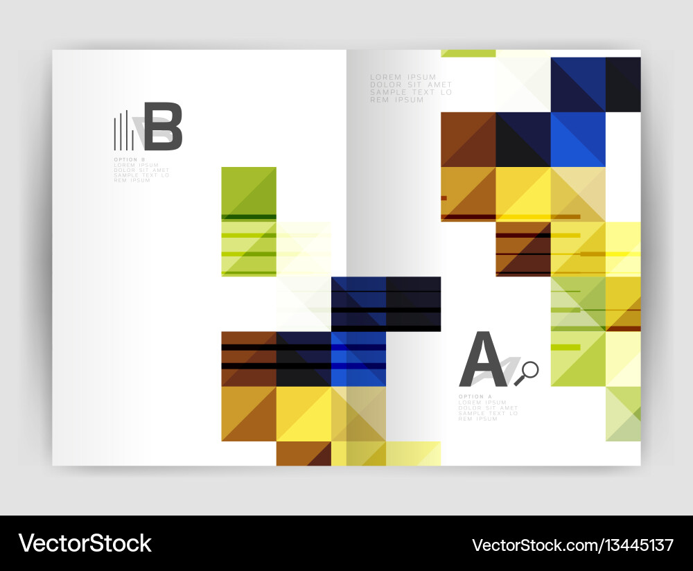 Square annual report brochure a4 print template Vector Image