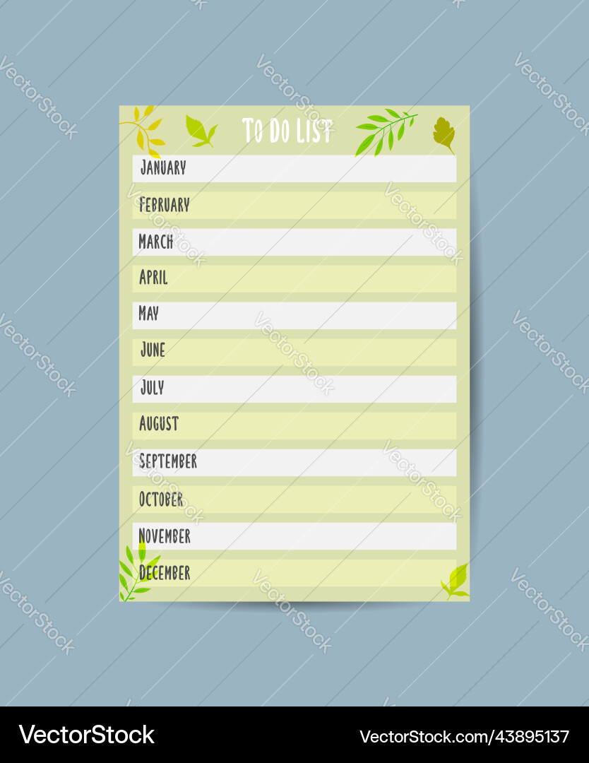To do planner template daily check list monthly Vector Image