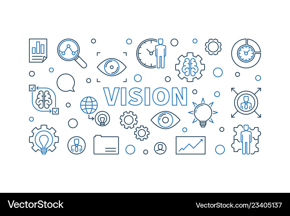 Vision horizontal outline banner business Vector Image