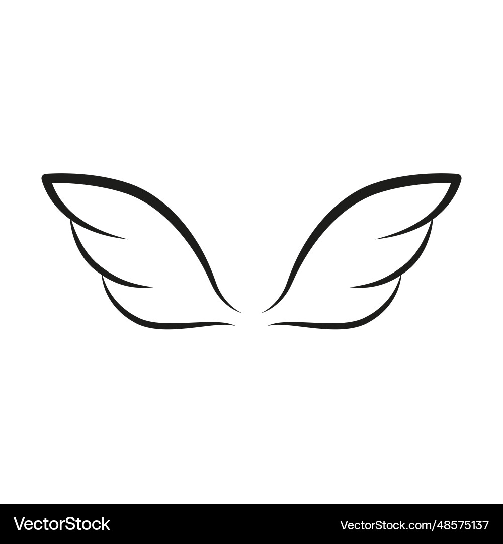 Wings line template icon wings for fly bird Vector Image