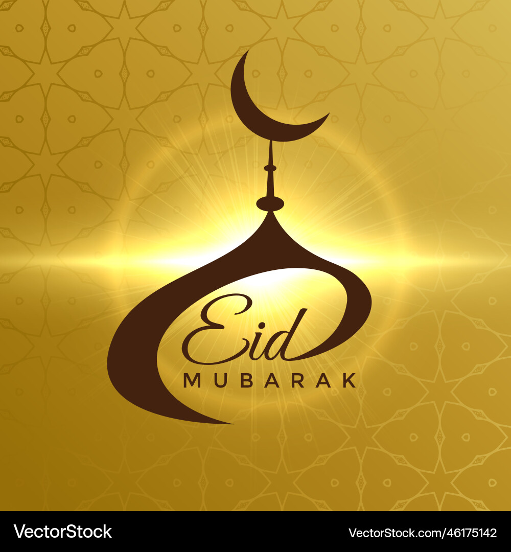 Creative mosque design for eid mubarak festival Vector Image