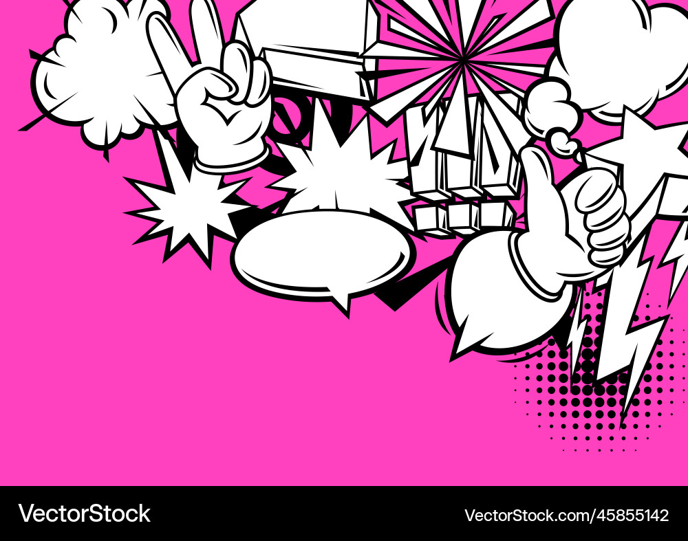 Frame with comic speech bubbles signs and symbols Vector Image