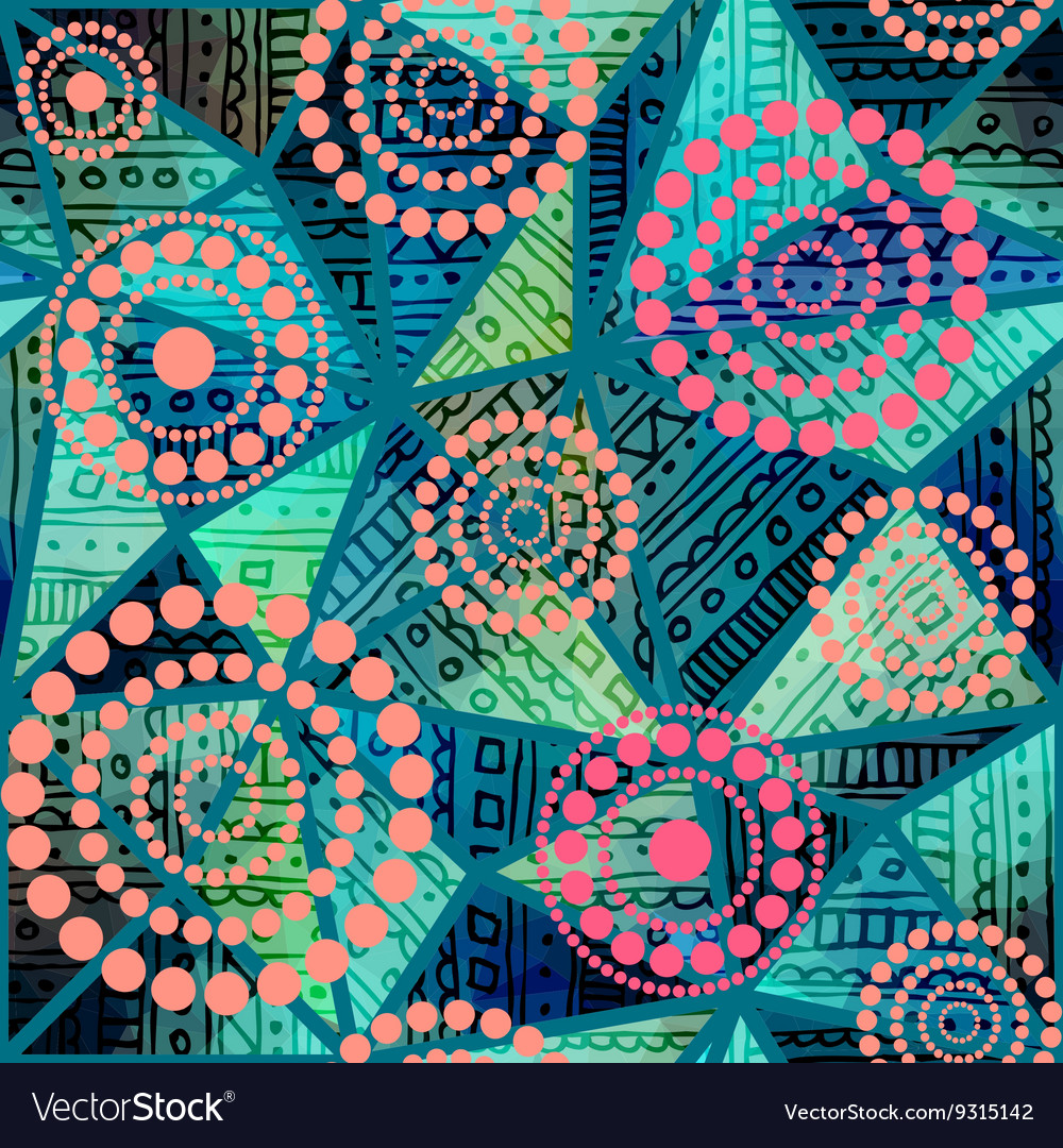 Green boho pattern Royalty Free Vector Image - VectorStock