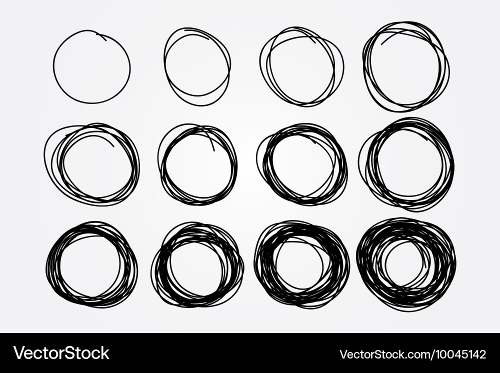 Hand Drawn Doodle Circles Royalty Free Vector Image