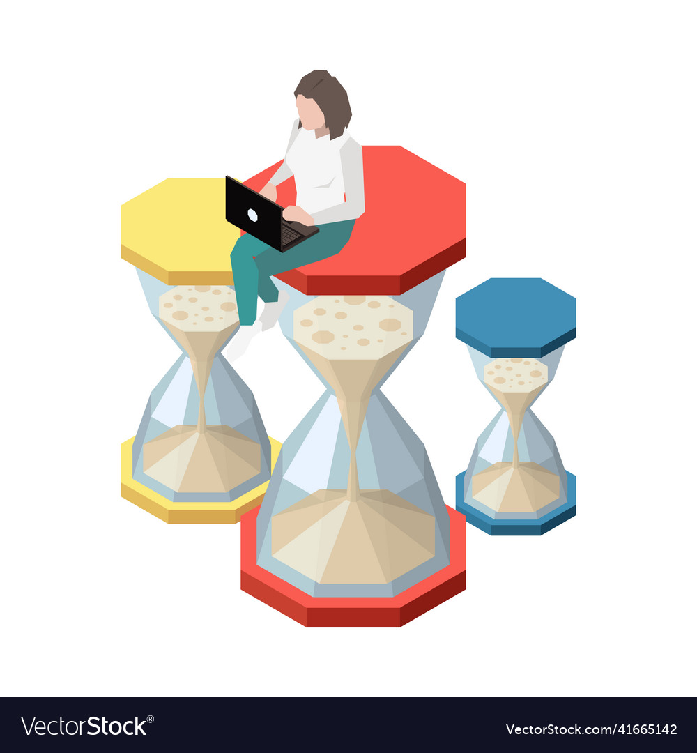 Hour glass management composition Royalty Free Vector Image Hour glass management composition Royalty Free Vector Image