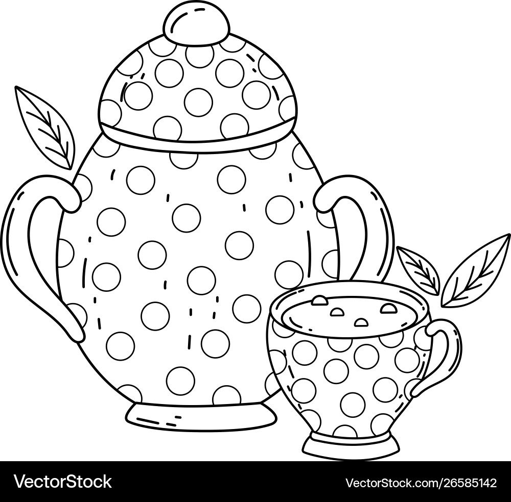 Isolated sugar bowl and coffee cup design Vector Image