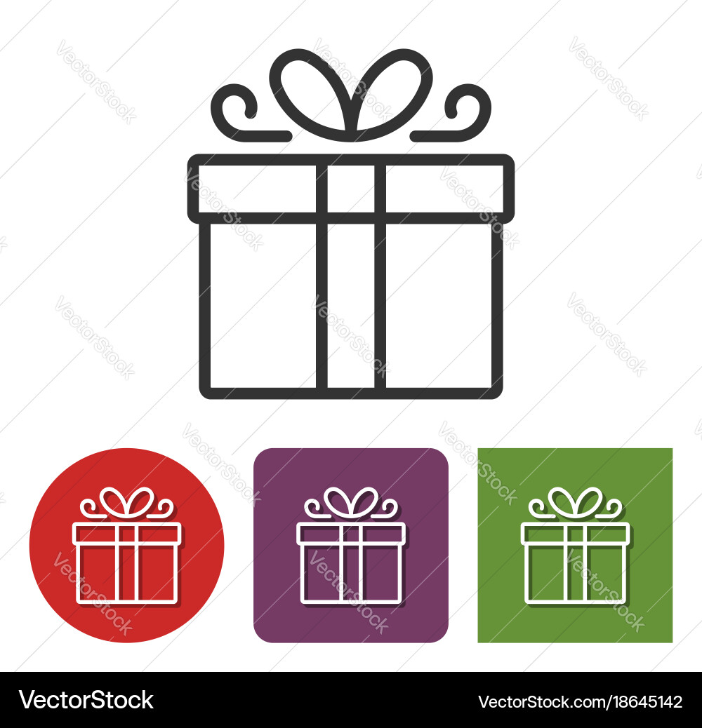 Line icon of gift box Royalty Free Vector Image