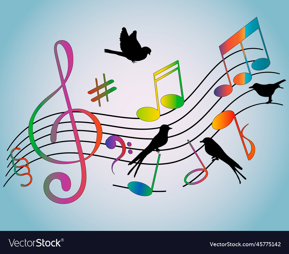Multicolored musical signs Royalty Free Vector Image