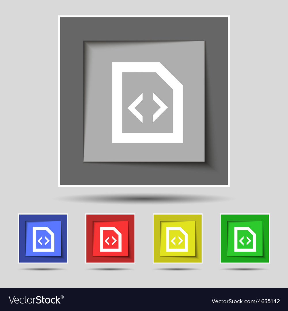 Programming code icon sign on the original five Vector Image