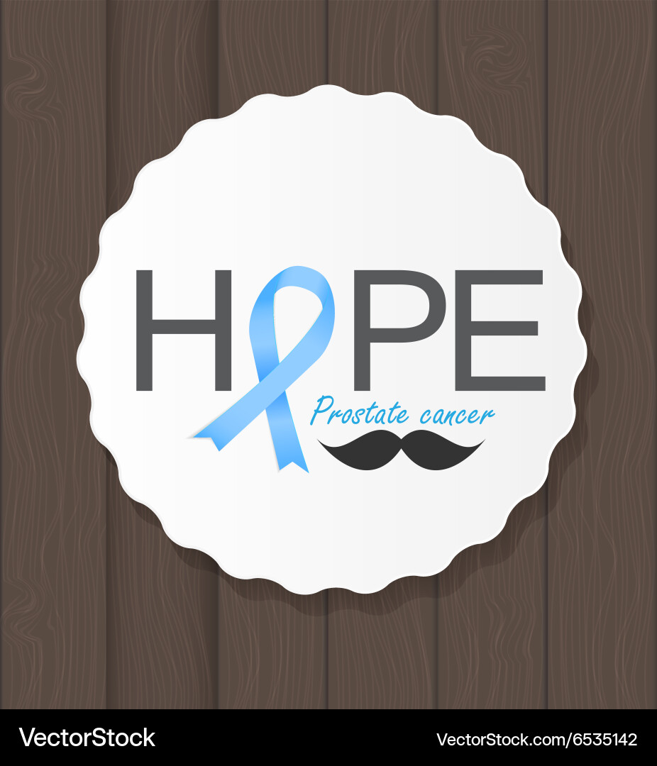 Prostate cancer awareness blue ribbon Royalty Free Vector