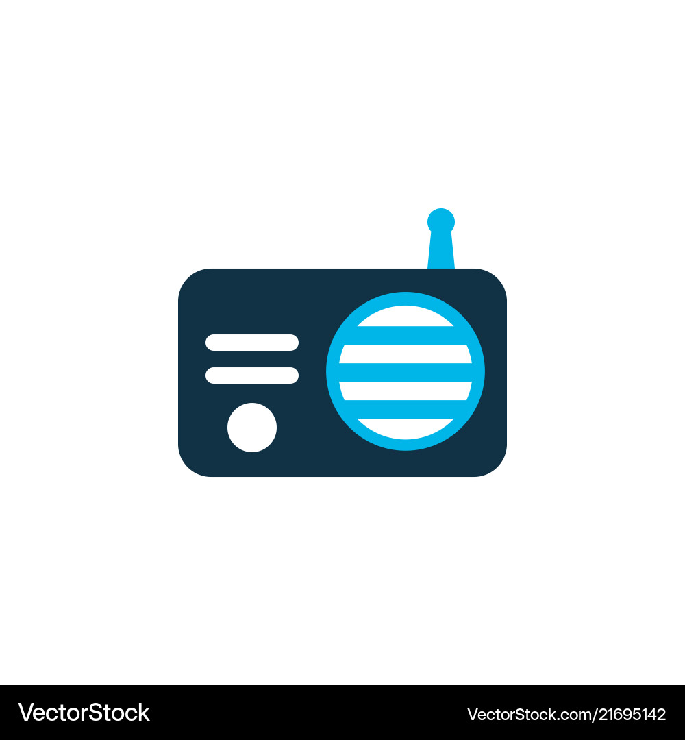 Radio icon colored symbol premium quality Vector Image