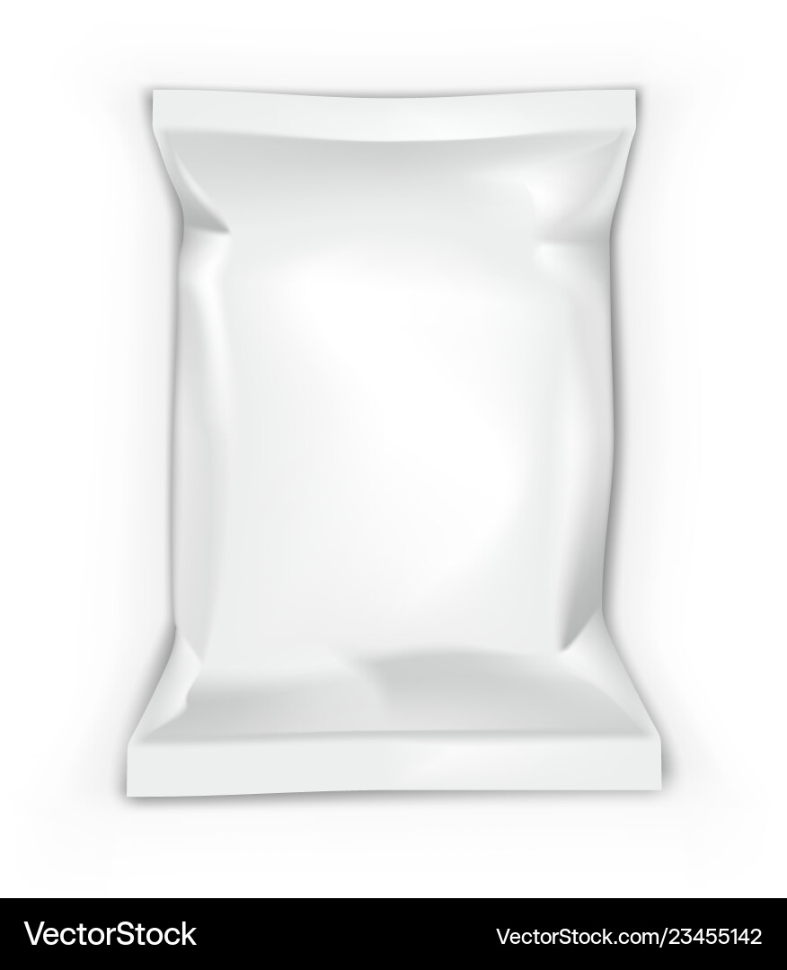 Realistic food chips pillow package isolated Vector Image