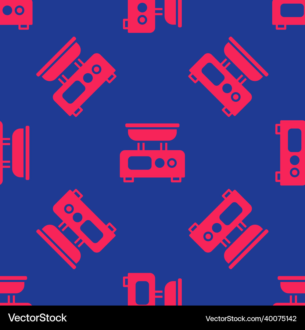 Red electronic scales icon isolated seamless Vector Image
