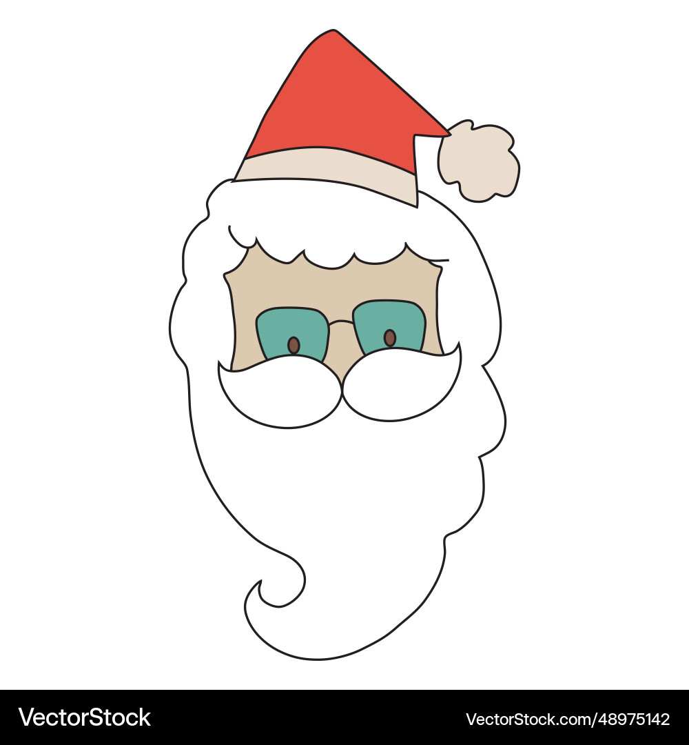 Santa head cartoon icon 31 Royalty Free Vector Image