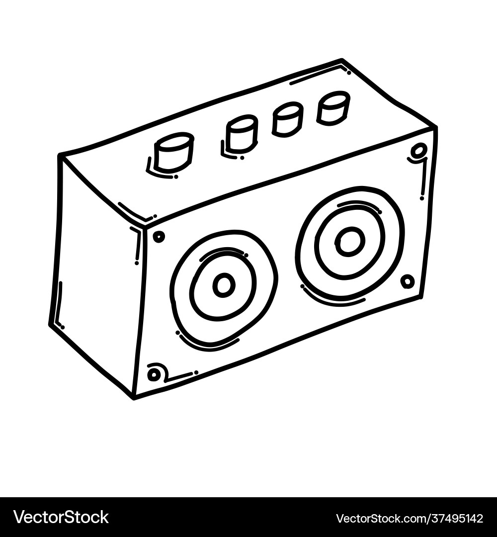 Speaker doodle icon drawing sketch hand drawn Vector Image