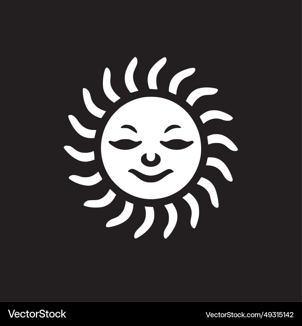 Sun - black and white isolated icon Royalty Free Vector