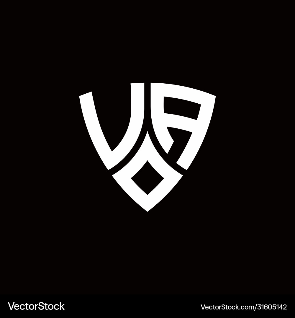 Va monogram logo with modern shield style design Vector Image