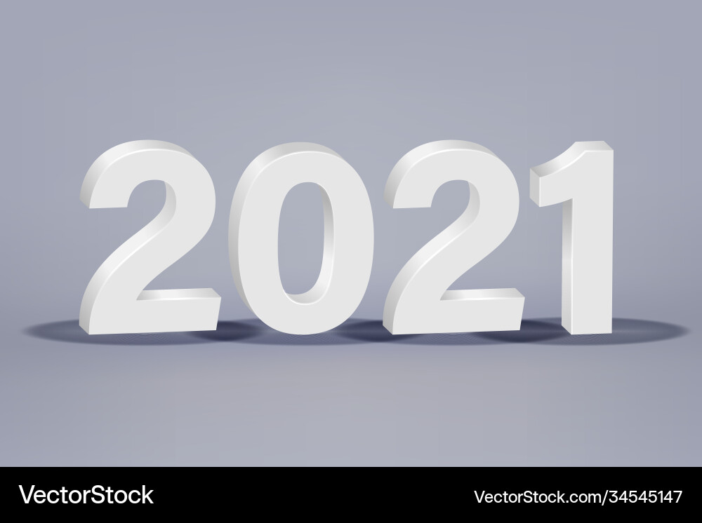 2021 new year symbol on scene background Vector Image