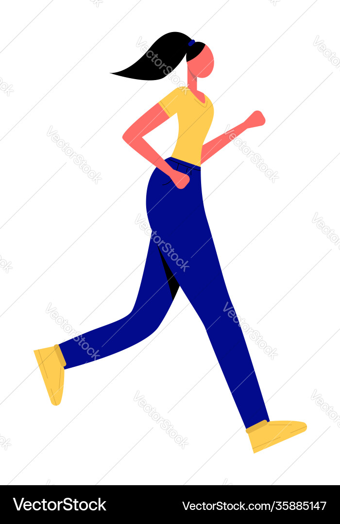 A running woman daily routine Royalty Free Vector Image