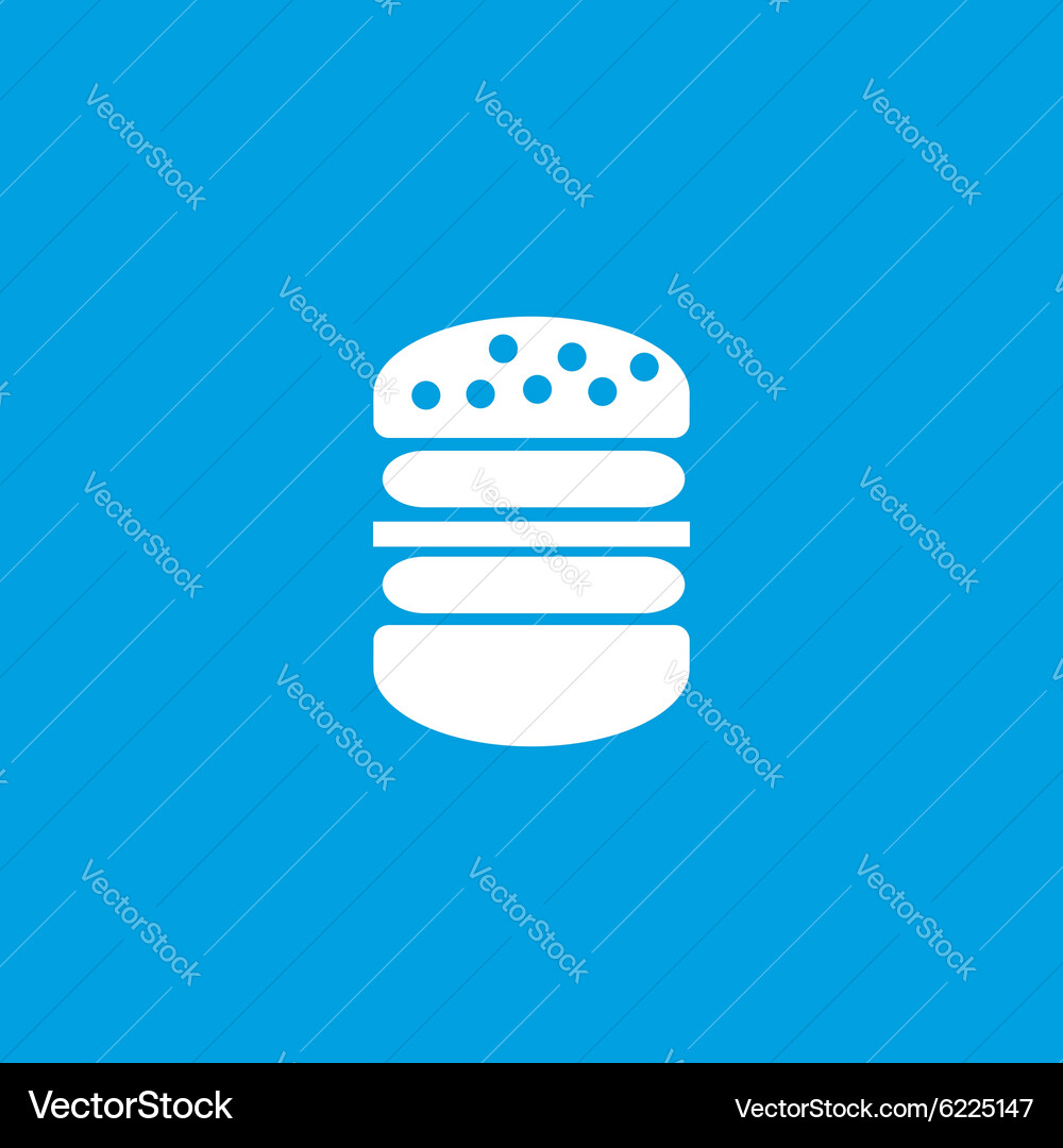 Big burger icon white Royalty Free Vector Image