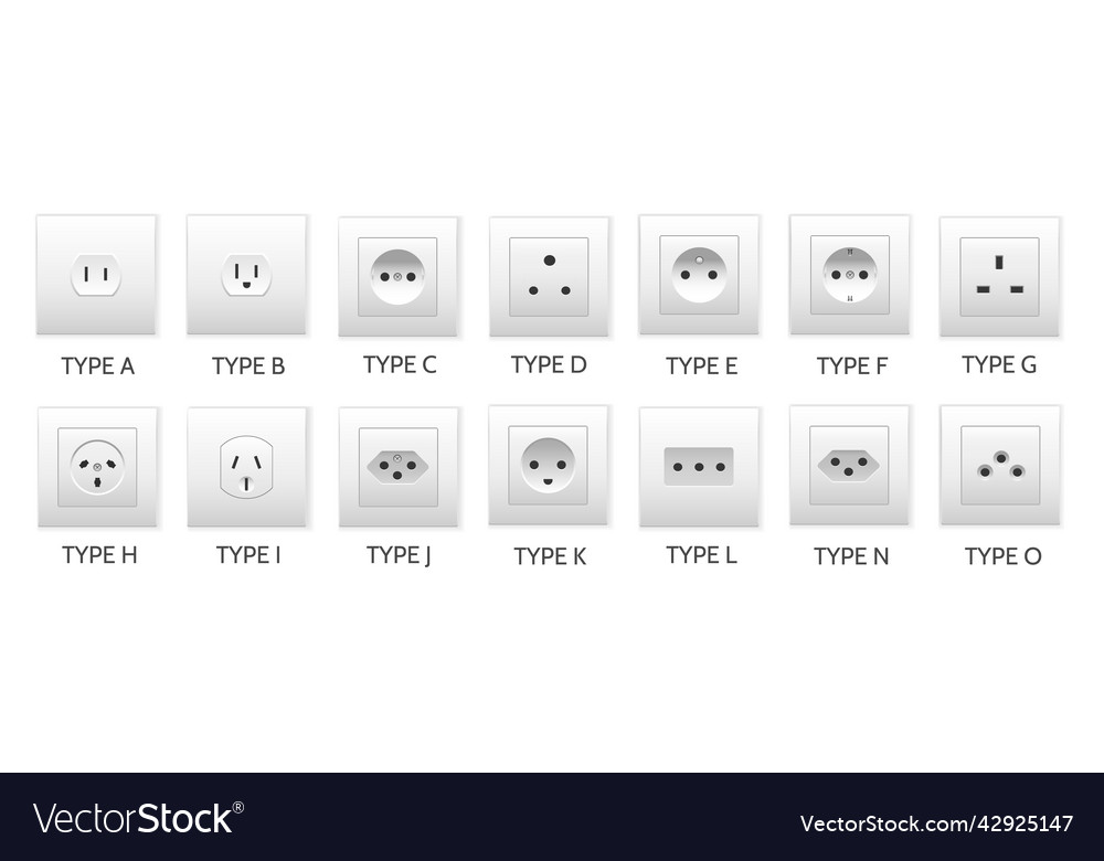 Charging socket types Royalty Free Vector Image