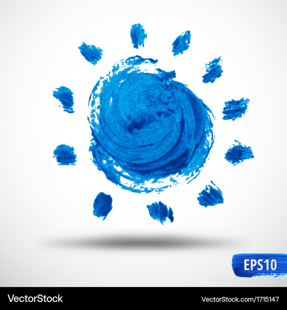 Grunge sun shape watercolor abstract background Vector Image