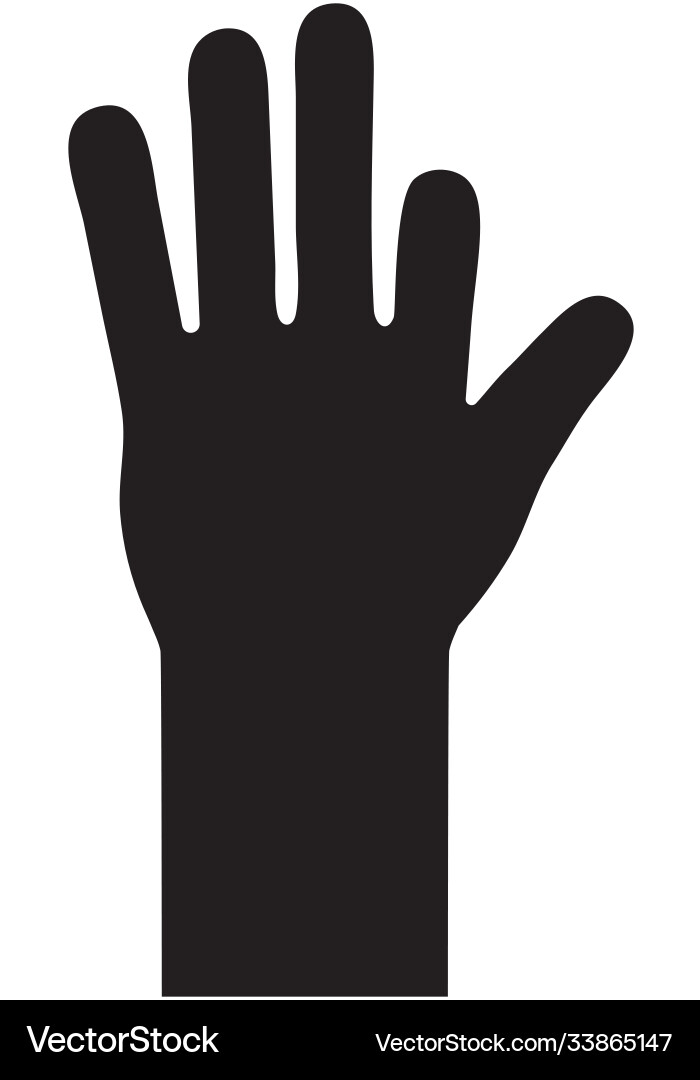 Hand without a finger silhouette style icon Vector Image