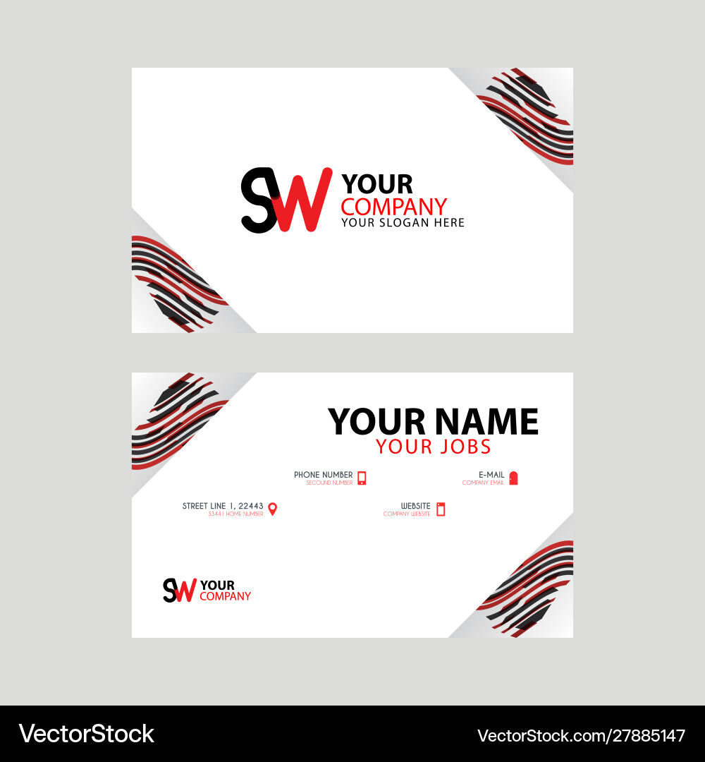 Horizontal name card with decorative accents Vector Image