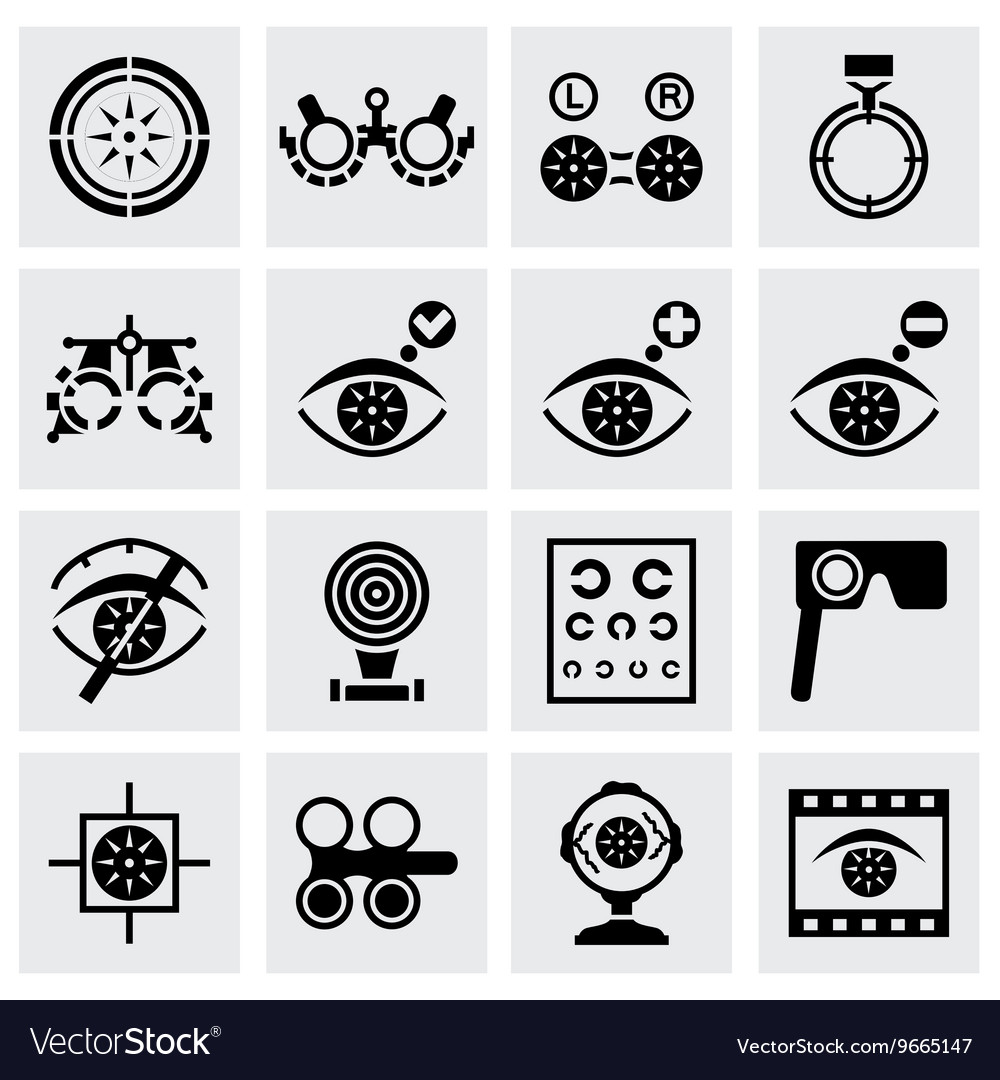 Optometry icon set Royalty Free Vector Image - VectorStock