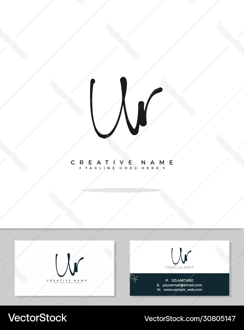 U r ur initial logo signature handwriting Vector Image