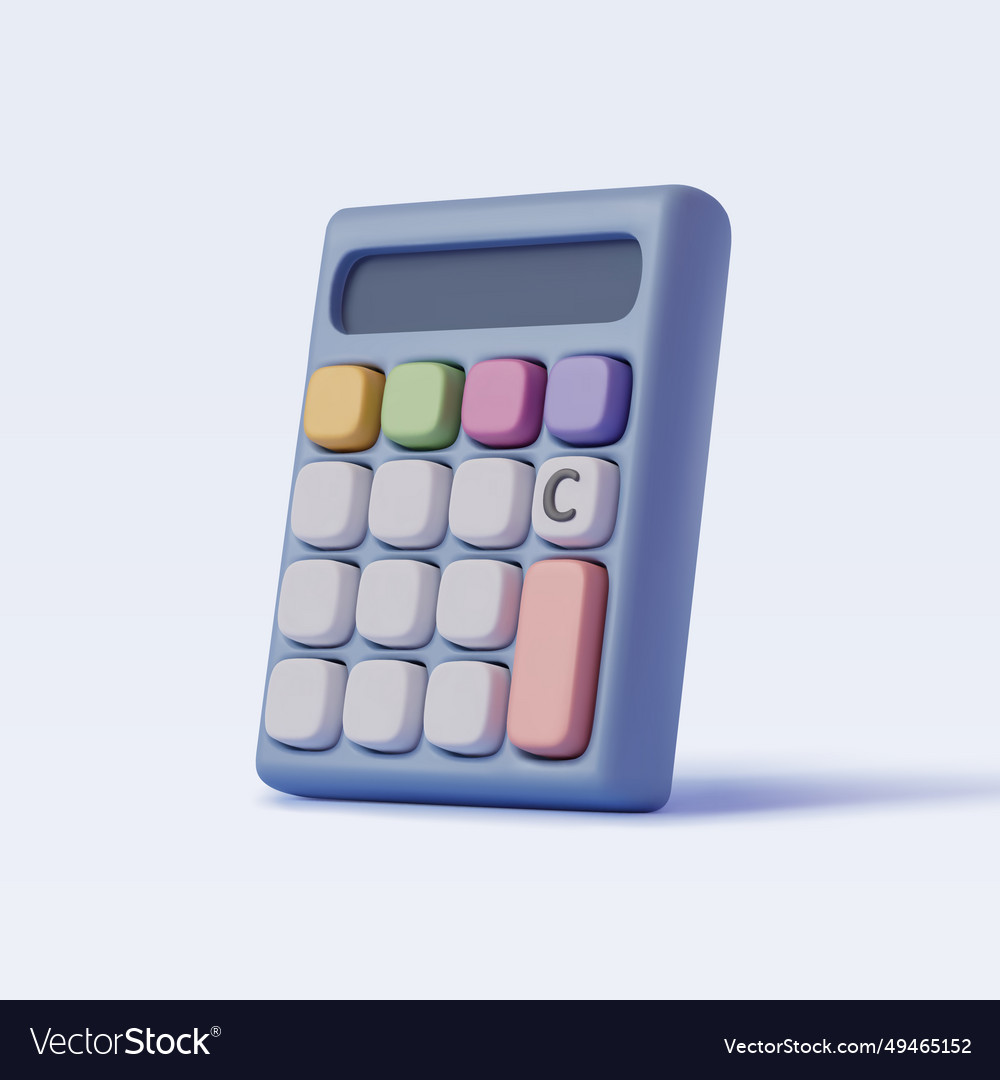 3d realistic calculator icon isolated Royalty Free Vector 3d realistic calculator icon isolated Royalty Free Vector