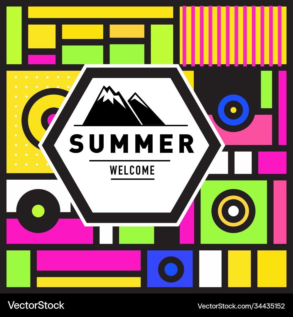 Abstract geometric summer poster and banner Vector Image