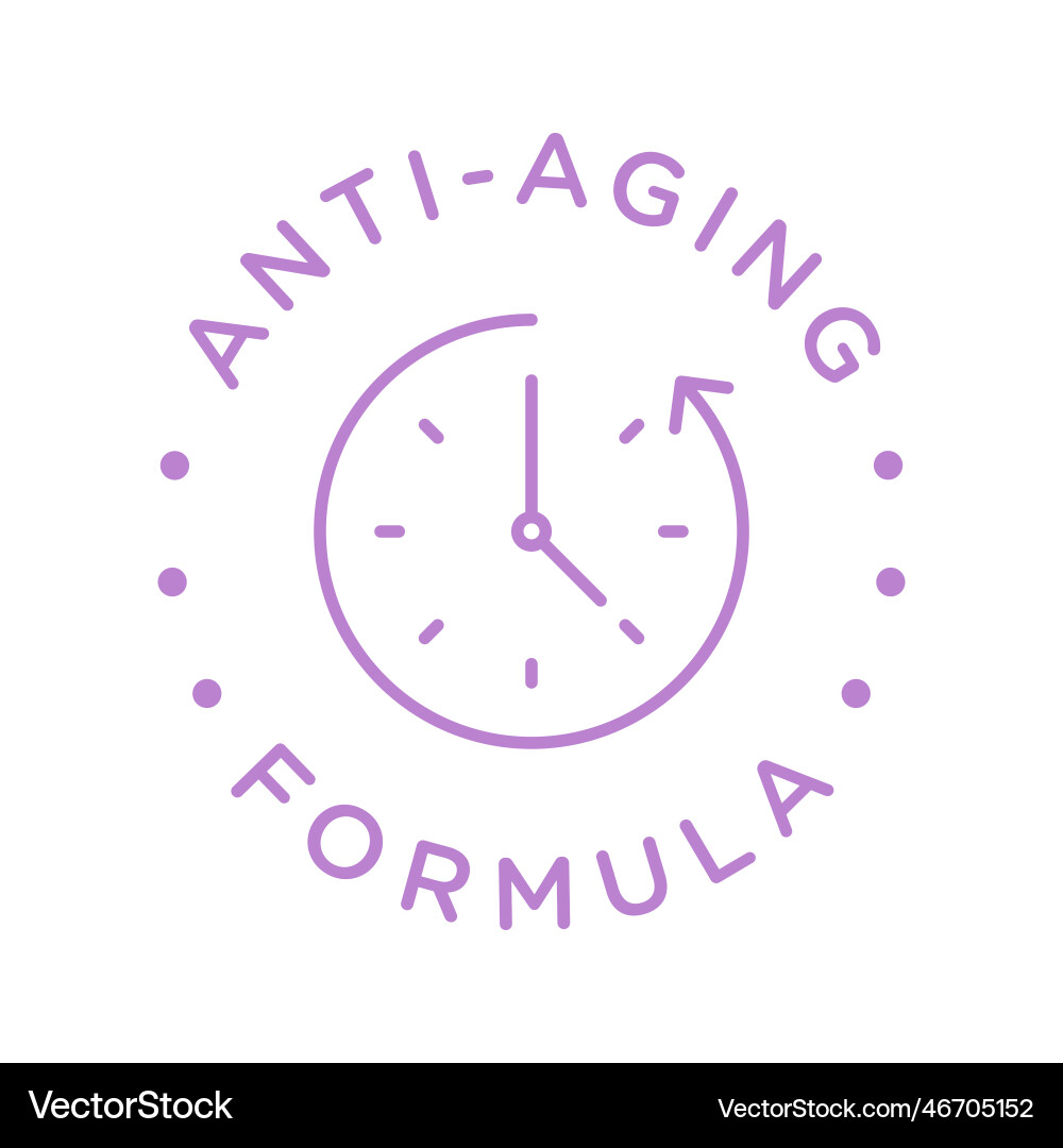 Anti aging formula cosmetics badge logo icon Vector Image