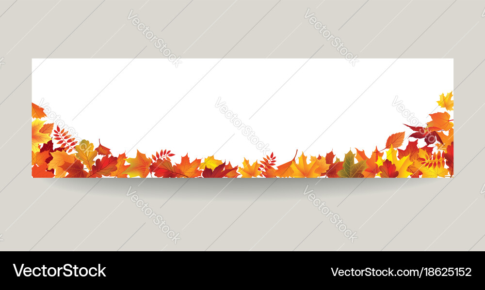 Autumn Leaf Banner - Fall Season Royalty Free Vector Image