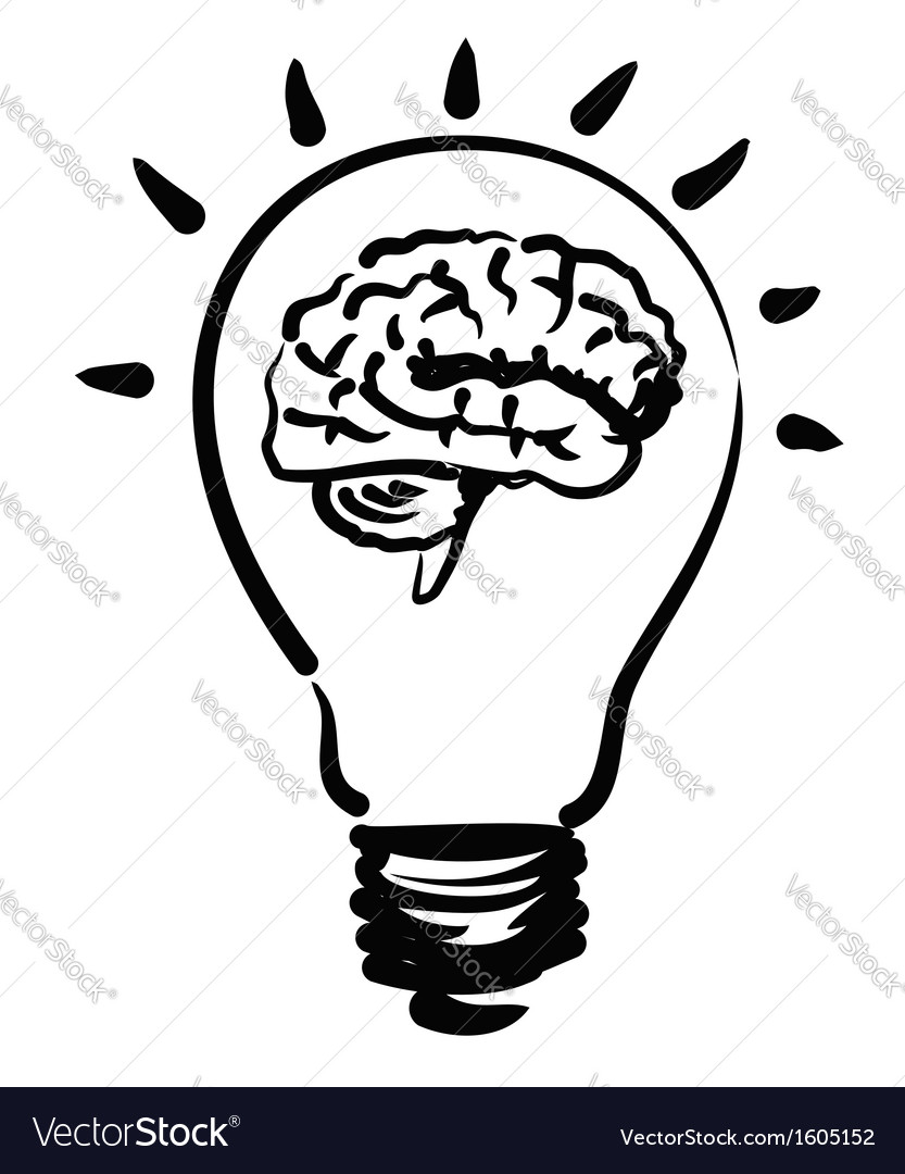 Brain bulb Royalty Free Vector Image - VectorStock