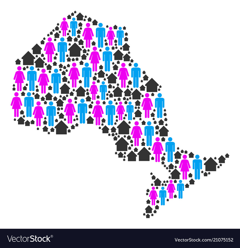 Demographics ontario province map Royalty Free Vector Image Demographics ontario province map Royalty Free Vector Image