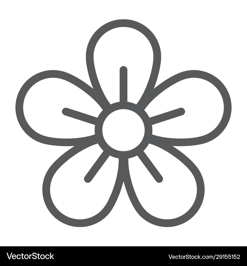 Flower line icon easter and summer floral sign Vector Image