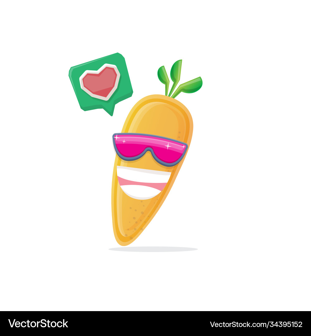 Funny cartoon carrot character Royalty Free Vector Image