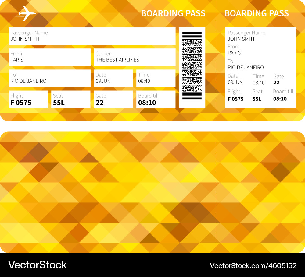 Gold boarding pass Royalty Free Vector Image - VectorStock