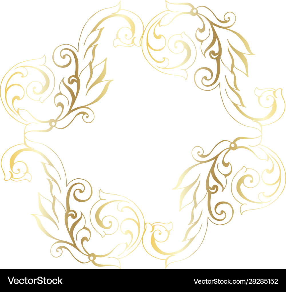 Hand-painted vintage baroque ornament Royalty Free Vector