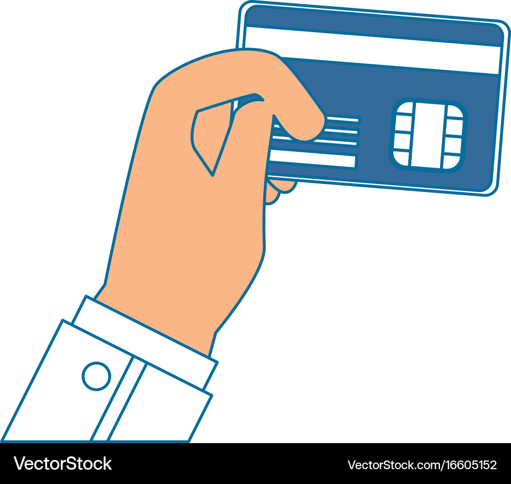 Hand with credit card Royalty Free Vector Image