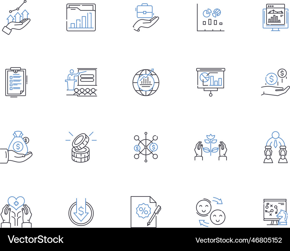 Inspection line icons collection quality Vector Image