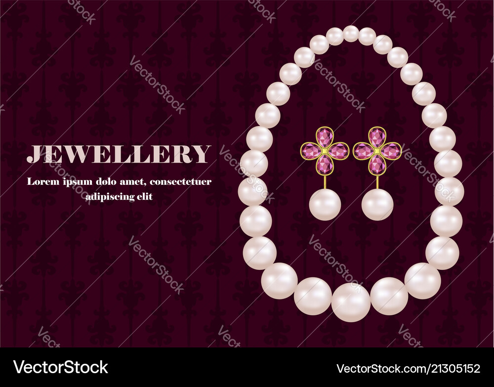 Jewellery concept background realistic style Vector Image