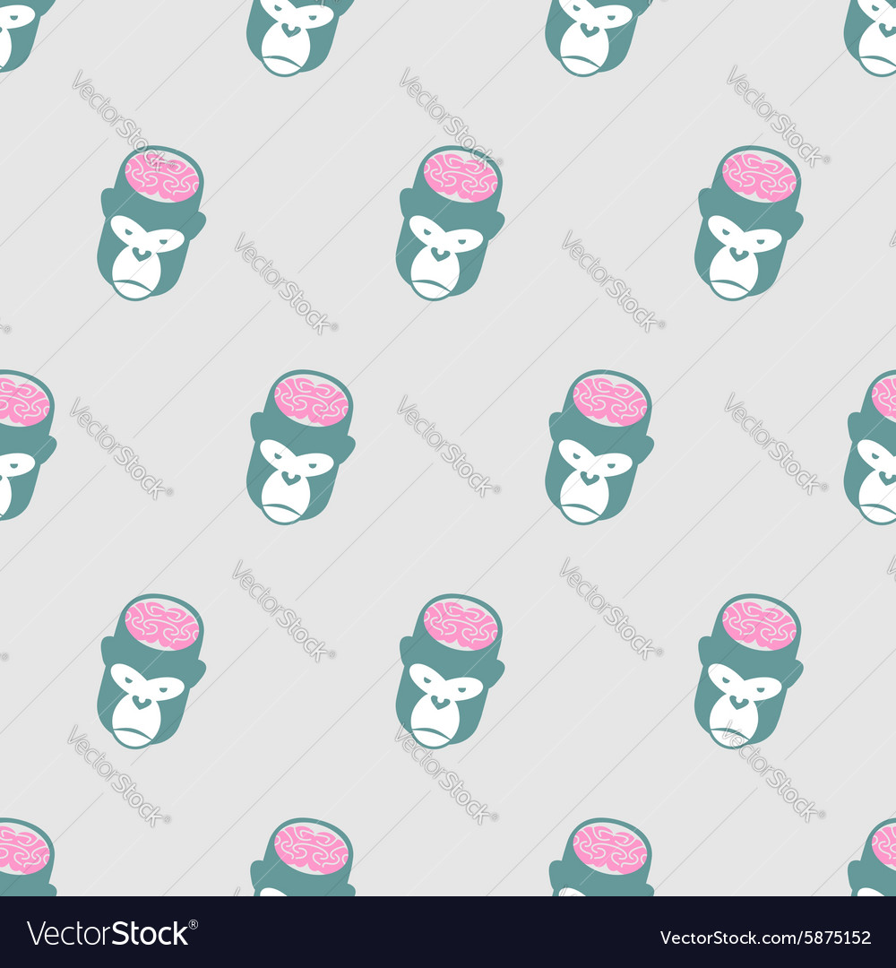 Monkey brains gorilla seamless pattern background Vector Image