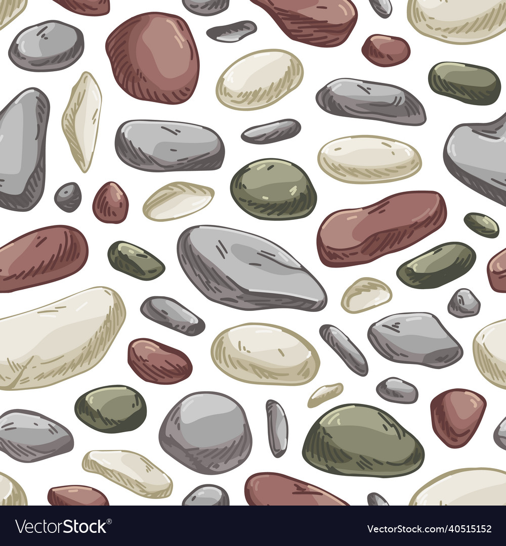 Seamless Stone Pattern Endless Rock Background Vector Image